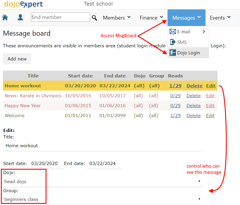 Mobile app for online class - DojoExpert