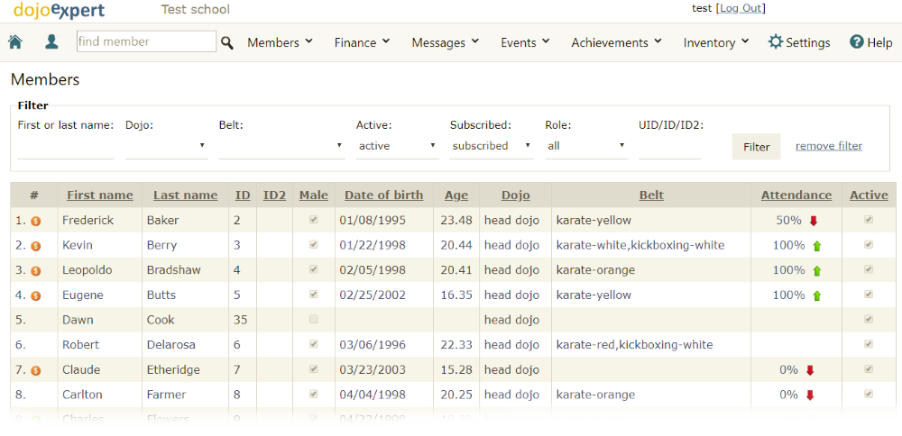 Software for martial art school management and attendance tracking | DojoExpert